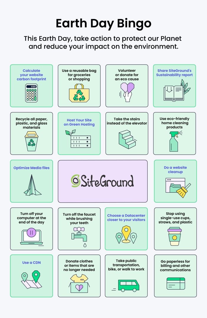 Adopt Sustainable Website Practices with our Earth Day Bingo ...